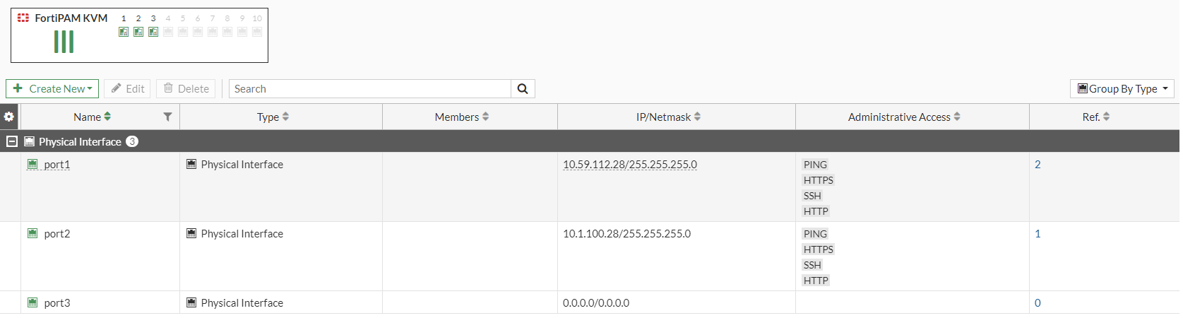 Interfaces | FortiPAM 1.1.2