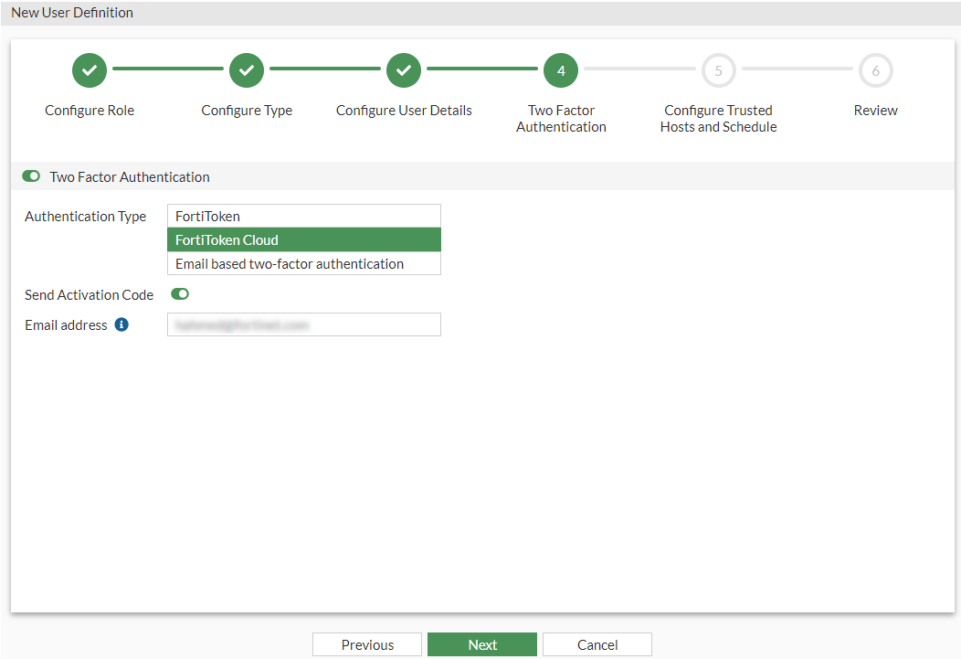 2FA with FortiToken Cloud example | FortiPAM 1.1.2