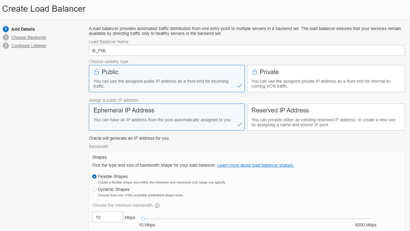 Setting Up the OCI Load Balancer with One Backend | FortiMail 7.6.0 ...