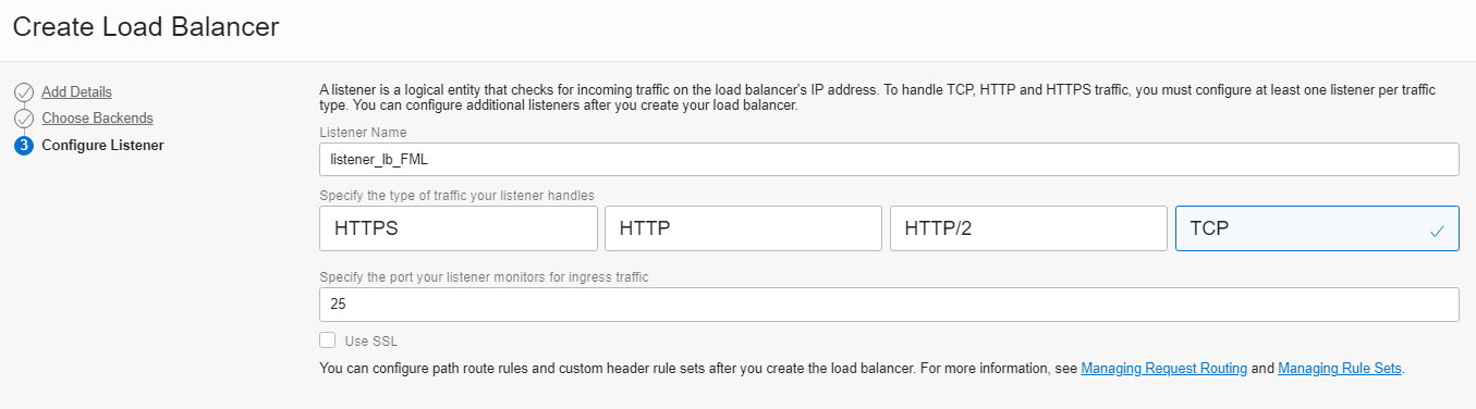 Setting Up the OCI Load Balancer with One Backend | FortiMail 7.6.0 ...