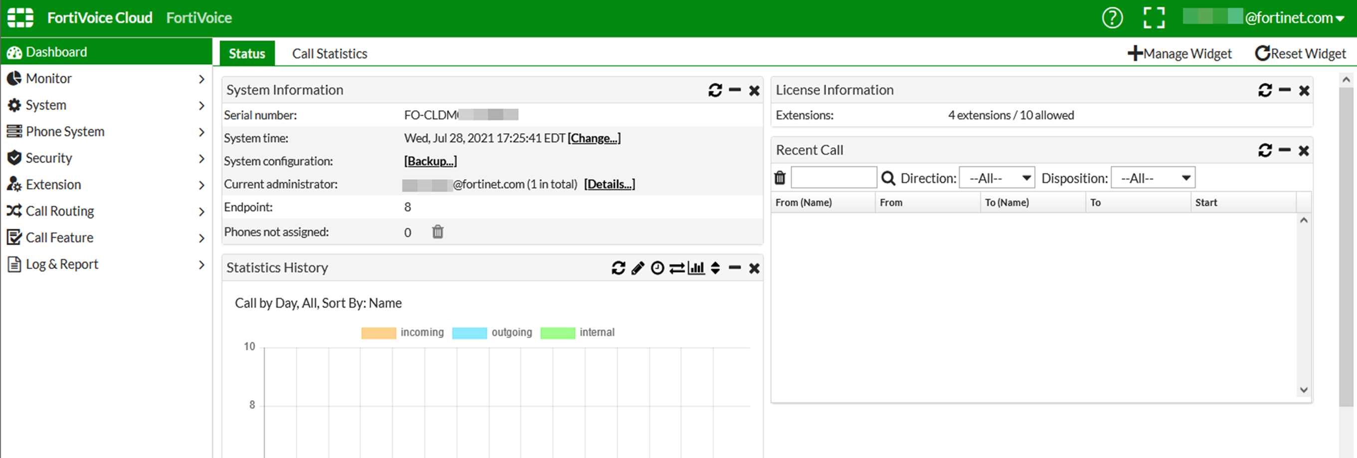 Logging in to the FortiVoice admin portal | FortiVoice Cloud 1.0.0