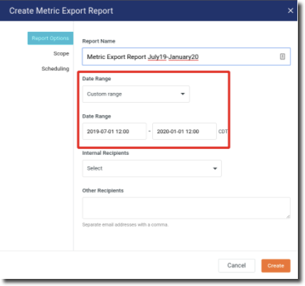 Exporting Metric Reports for long duration time periods | FortiMonitor ...