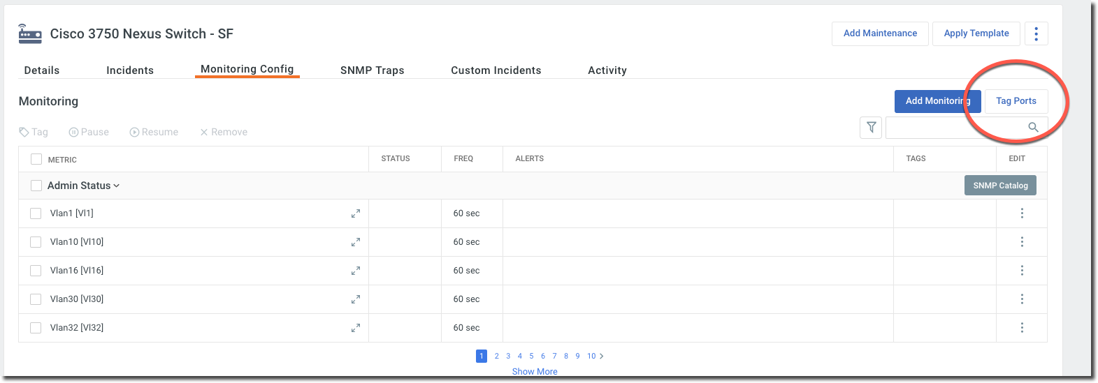 Tag a network device port | FortiMonitor 23.4.0 | Fortinet Document Library