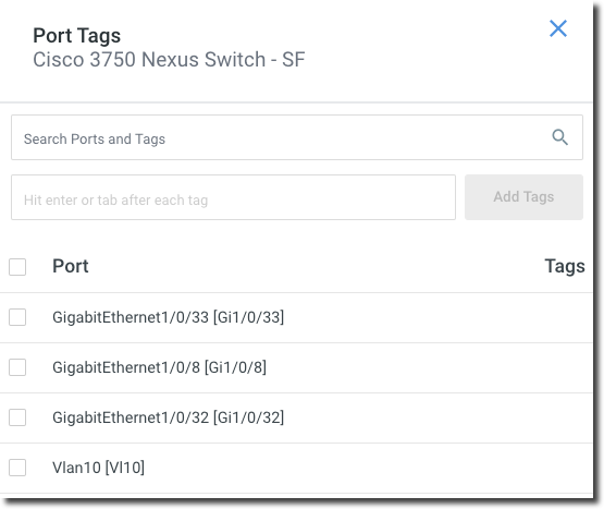 Tag a network device port | FortiMonitor 23.4.0 | Fortinet Document Library