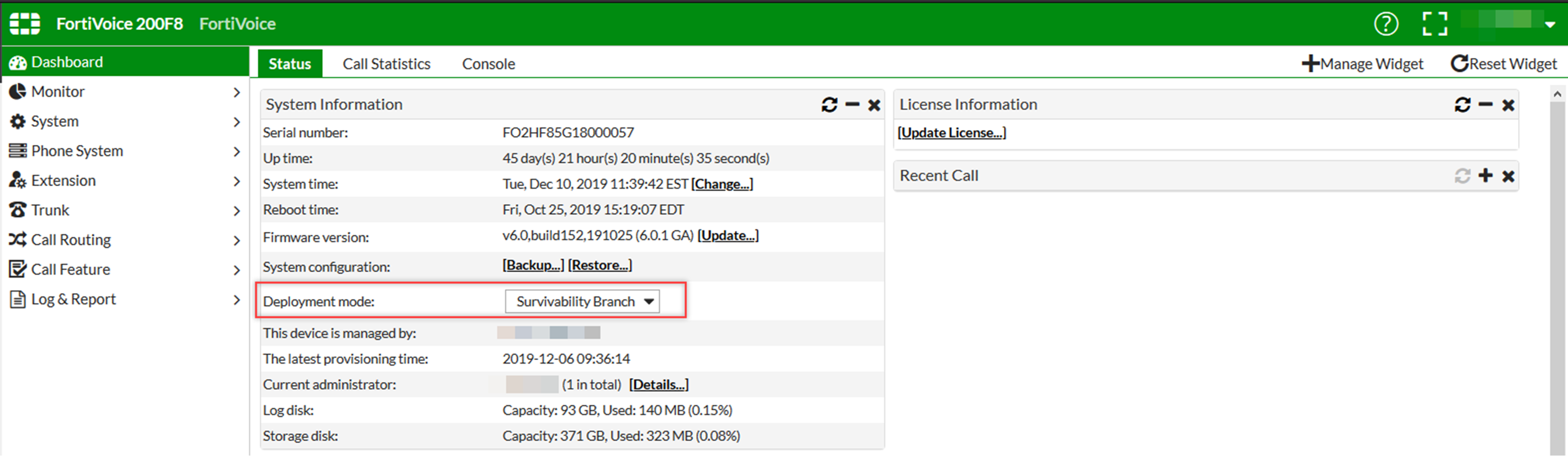 Configuring the deployment mode | FortiVoice 6.0.9