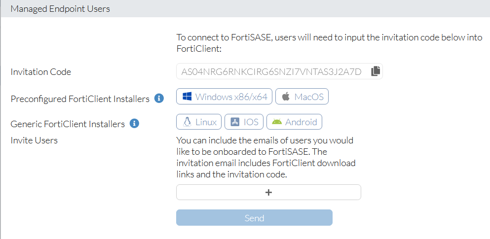 Managed endpoint client onboarding | FortiSASE 23.2.20