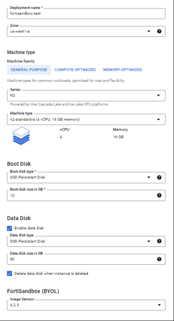 Deploy FortiSandbox-VM on GCP | FortiSandbox Public Cloud 4.2.3 ...
