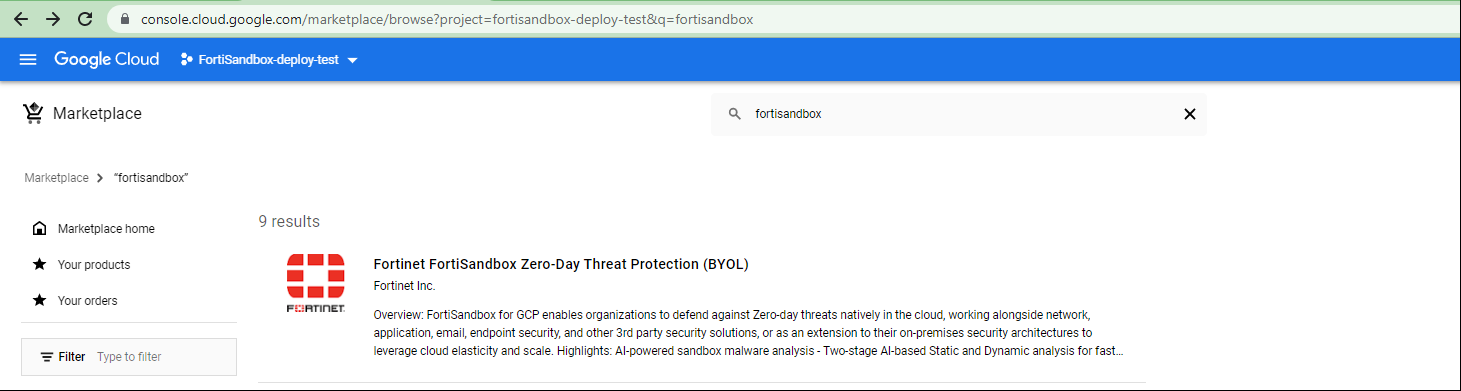 Deploy FortiSandbox-VM on GCP | FortiSandbox Public Cloud 4.2.3 | Fortinet Document Library