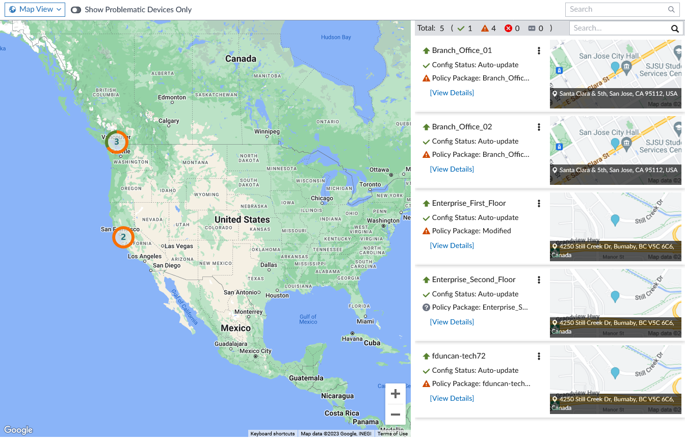 Map view | FortiManager 7.6.0 | Fortinet Document Library