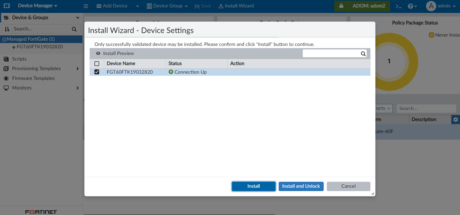Install and unlock setting for Workspace mode | FortiManager 7.6.0 ...