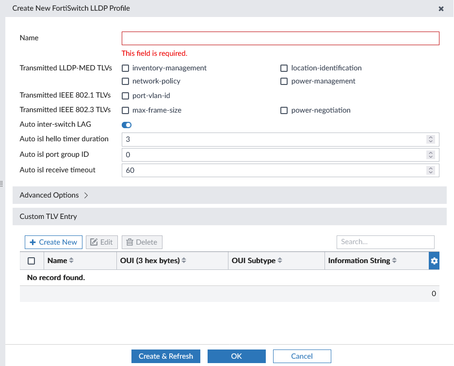 Creating LLDP profiles | FortiManager 7.6.0 | Fortinet Document Library