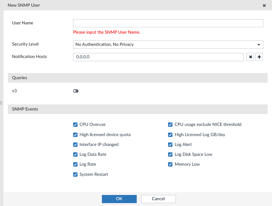 SNMP v3 users | FortiManager 7.6.0 | Fortinet Document Library