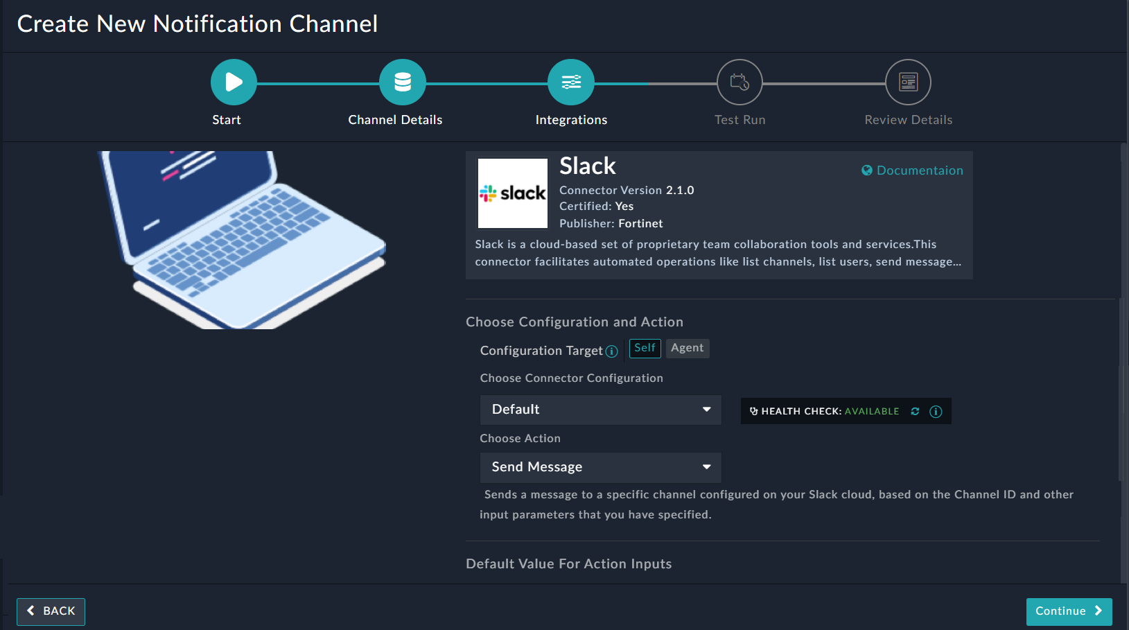 Setting up Notification Channels | FortiSOAR 7.4.3 | Fortinet Document Library