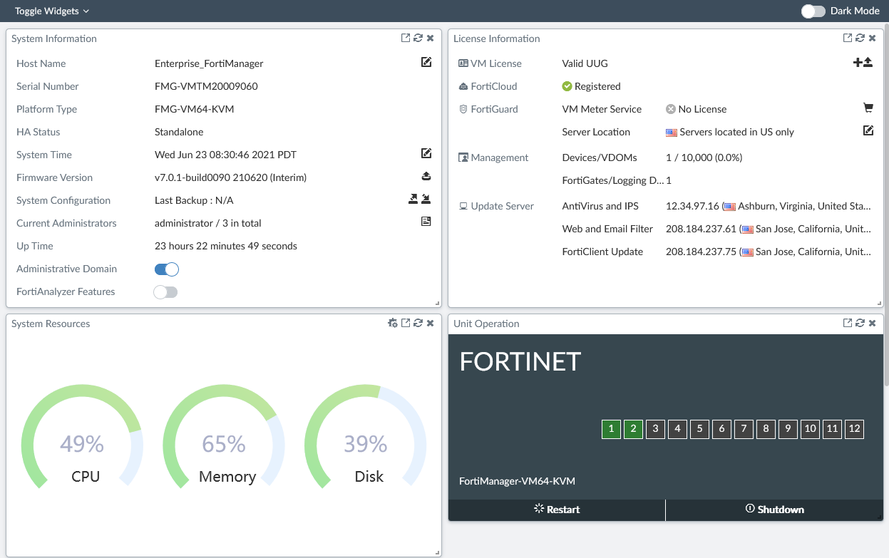 Dashboard | FortiManager 7.2.10 | Fortinet Document Library