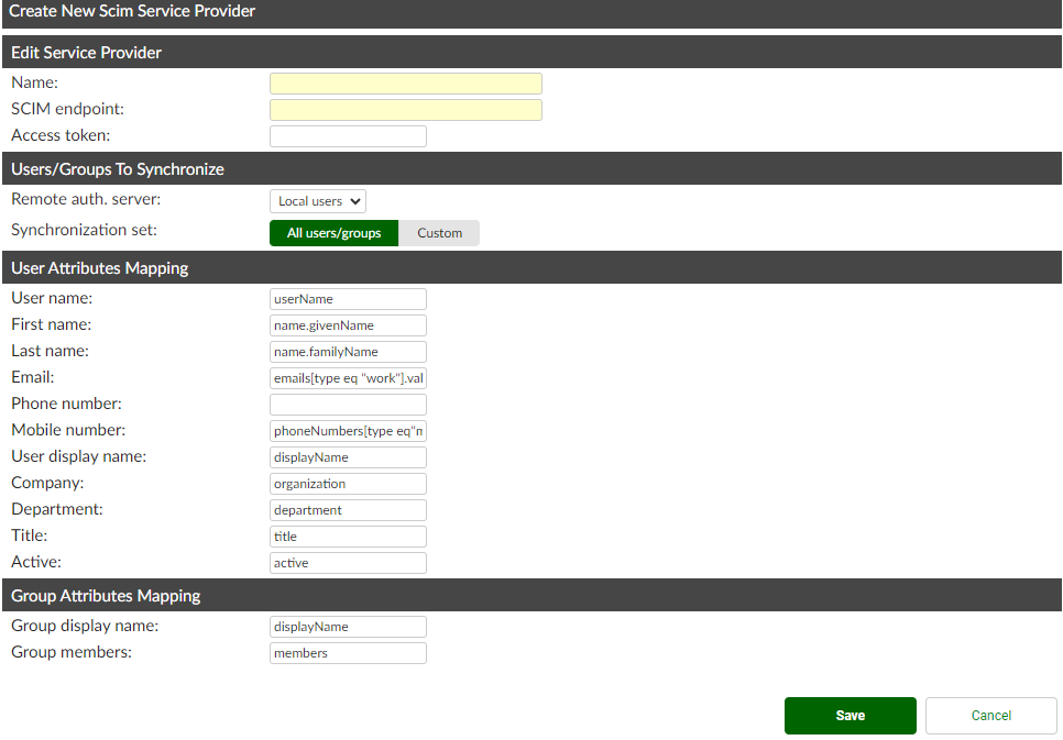 Service providers | FortiAuthenticator 6.6.3 | Fortinet Document Library