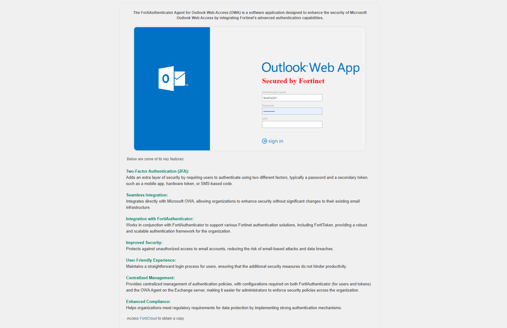 FortiAuthenticator Agent for Outlook Web Access | FortiAuthenticator 6. ...