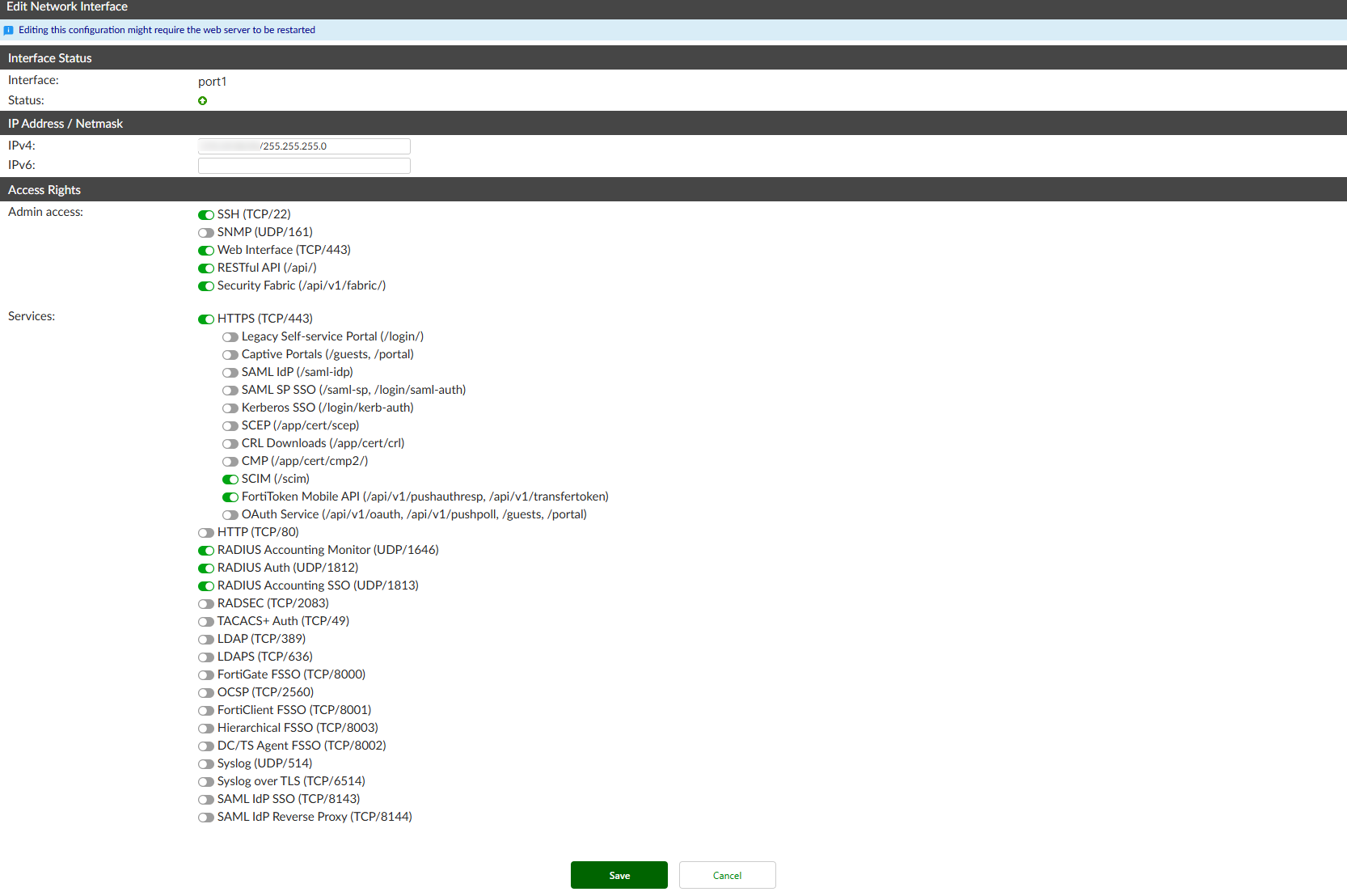 Interfaces | FortiAuthenticator 6.6.3 | Fortinet Document Library