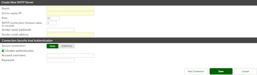 SMTP servers | FortiAuthenticator 6.6.3 | Fortinet Document Library