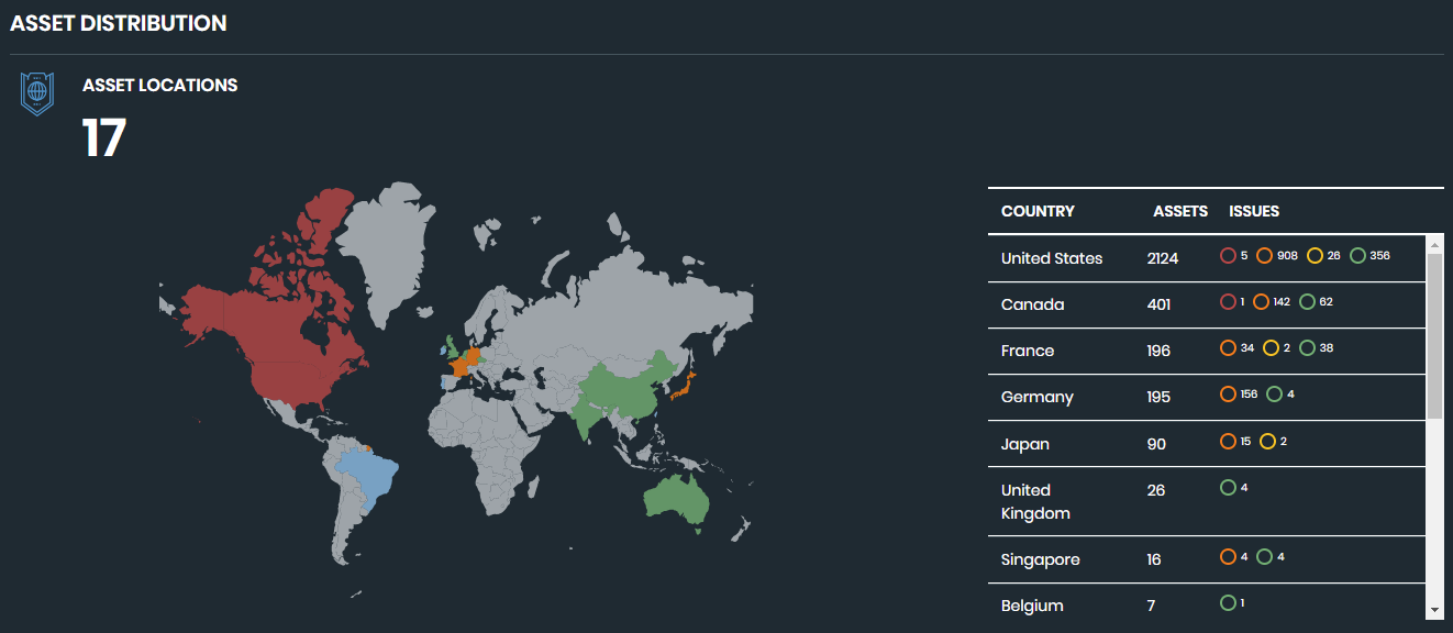 Viewing a map of assets | FortiRecon 24.4.0 | Fortinet Document Library