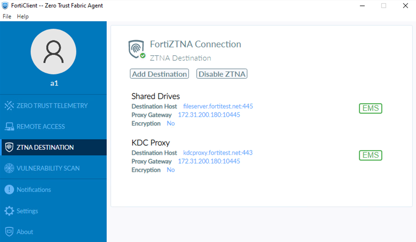 ZTNA application gateway with KDC to access shared drives | FortiGate ...