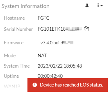 Downloading the EOS support package for supported Fabric devices | FortiGate / FortiOS 7.6.3 ...