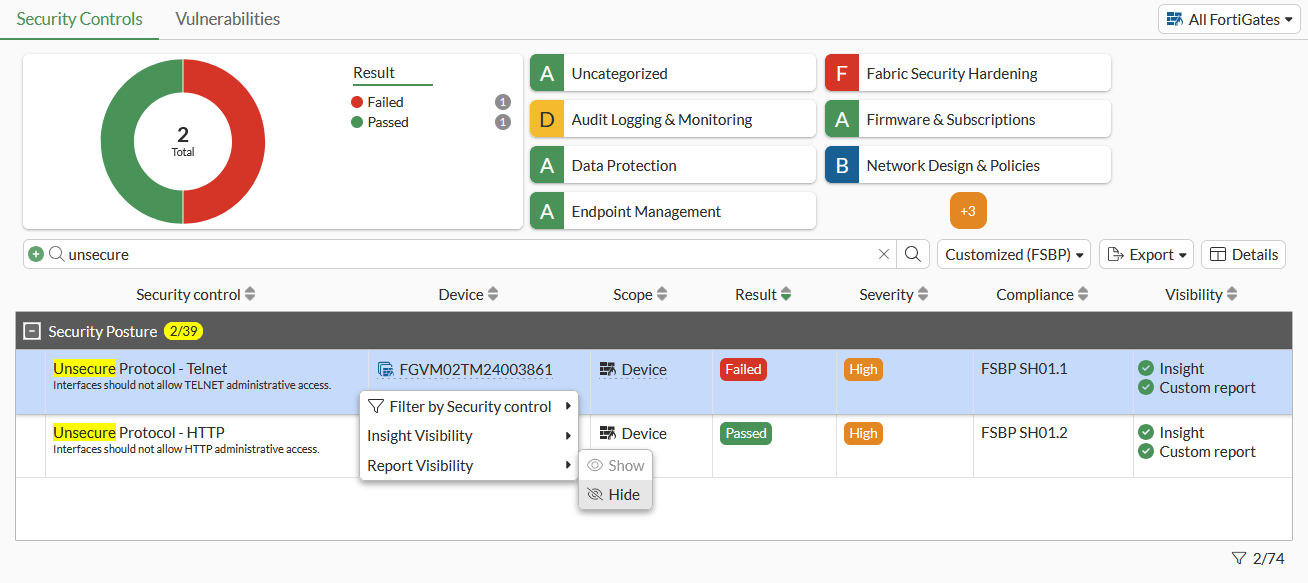 Security rating visibility | FortiGate / FortiOS 7.6.3 | Fortinet ...