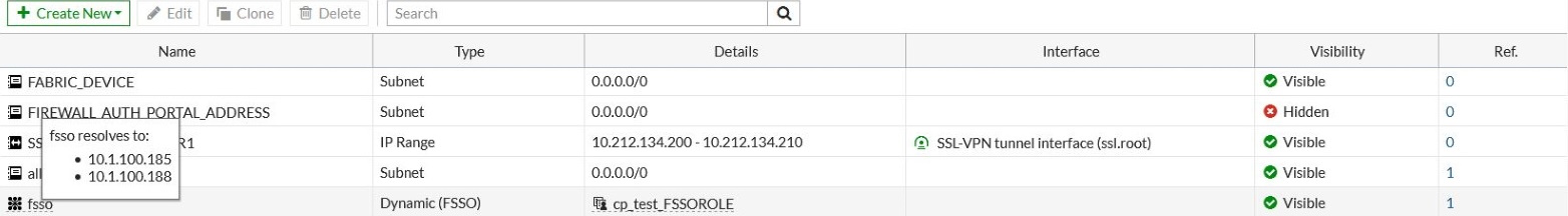 FSSO dynamic address subtype | FortiGate / FortiOS 7.6.3 | Fortinet ...