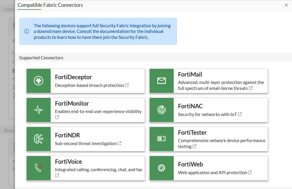 Configuring supported connectors | FortiGate / FortiOS 7.6.3 | Fortinet ...