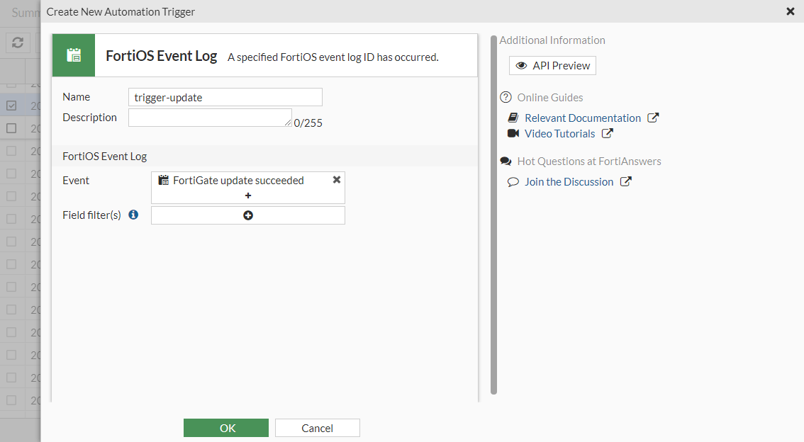 FortiOS event log trigger | FortiGate / FortiOS 7.6.3 | Fortinet Document Library