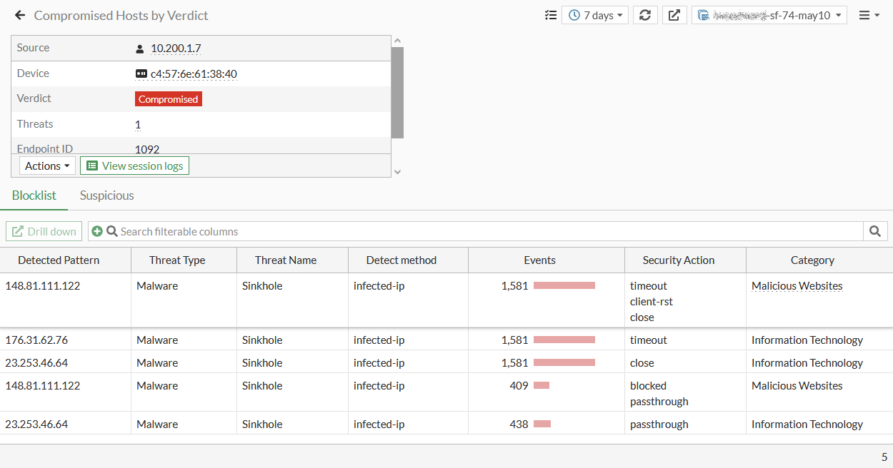 Viewing session information for a compromised host | FortiGate ...