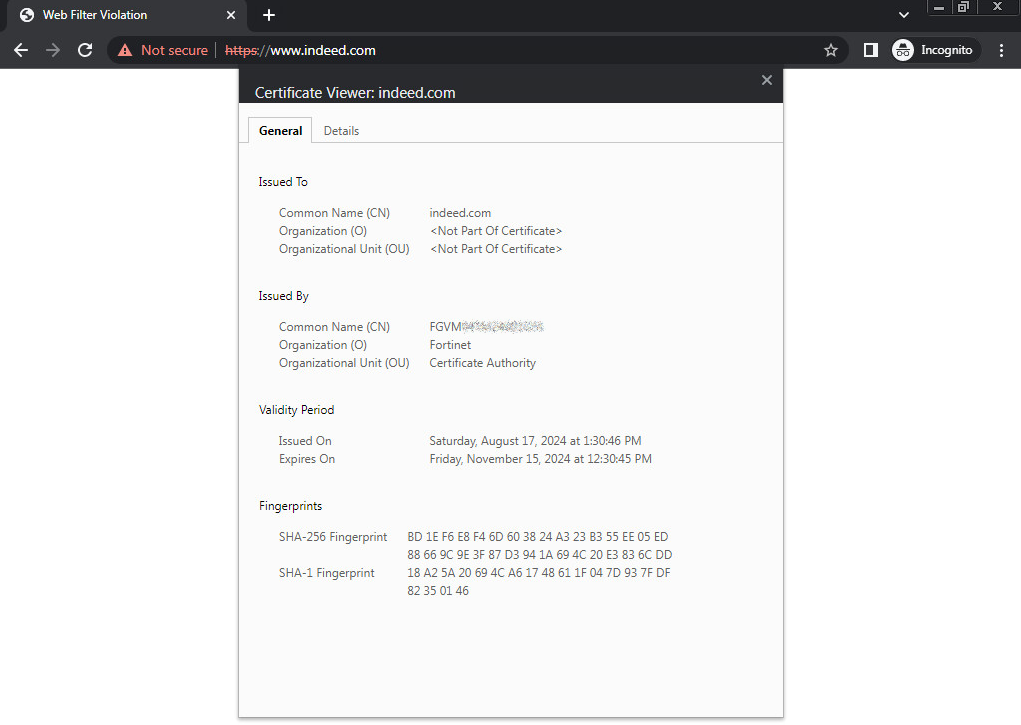 Certificate inspection | FortiGate / FortiOS 7.6.3 | Fortinet Document ...