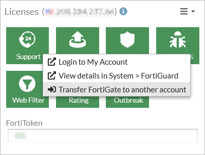 Transfer a device to another FortiCloud account | FortiGate / FortiOS 7 ...