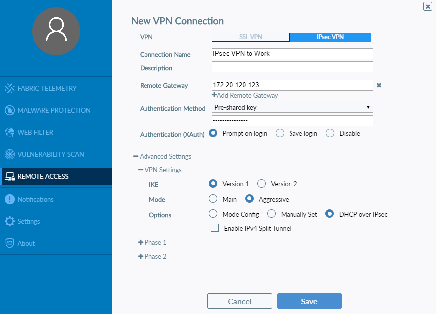 IPsec VPN with external DHCP service | FortiGate / FortiOS 7.6.3 ...