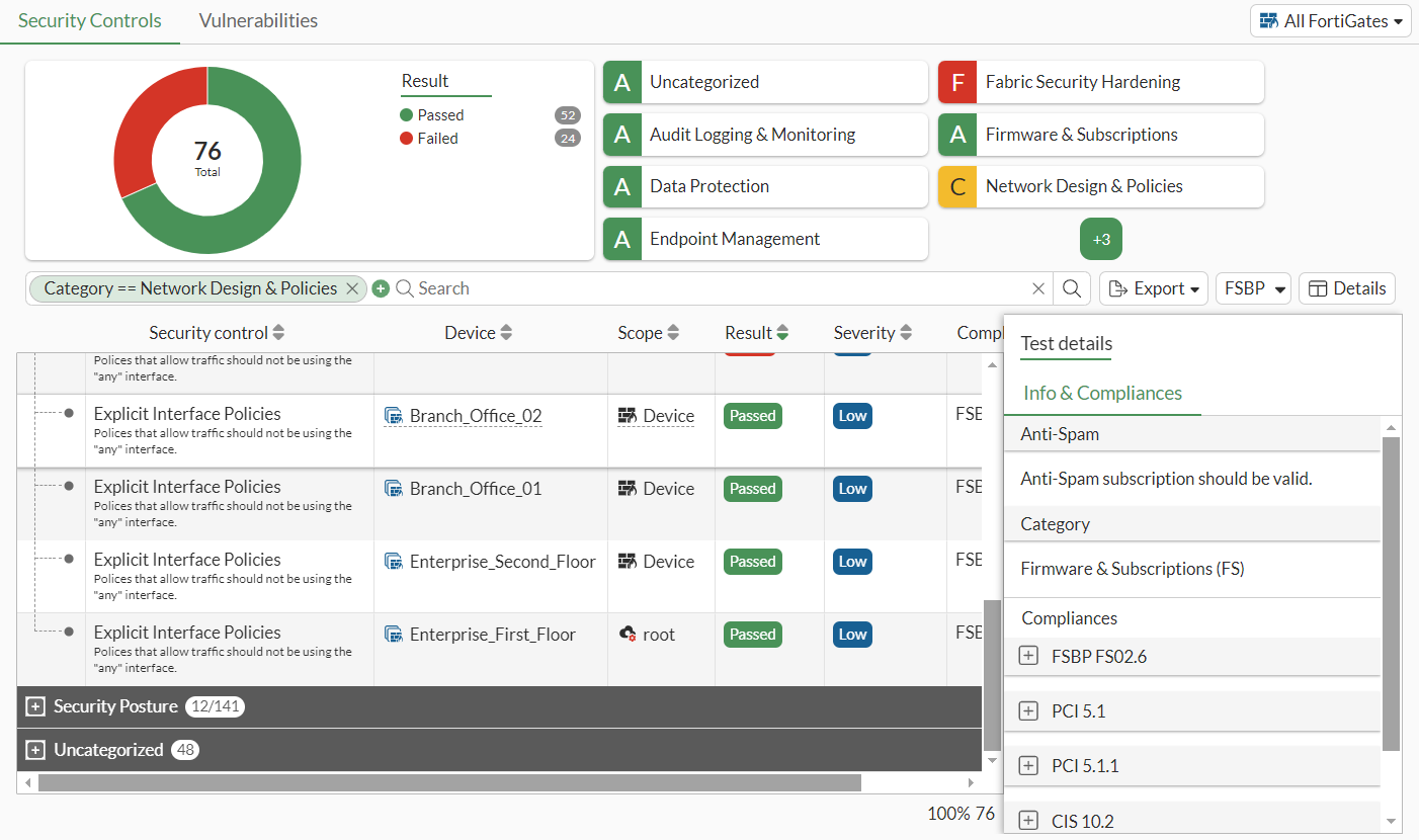 Security Controls | FortiGate / FortiOS 7.6.3 | Fortinet Document Library