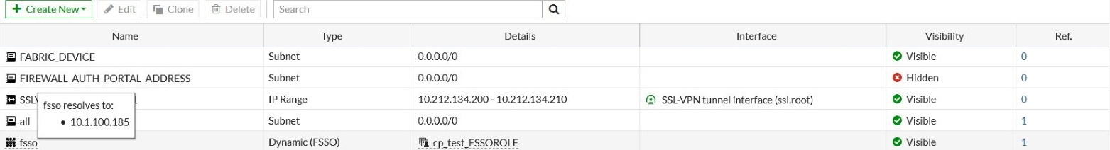 FSSO dynamic address subtype | FortiGate / FortiOS 7.6.3 | Fortinet ...