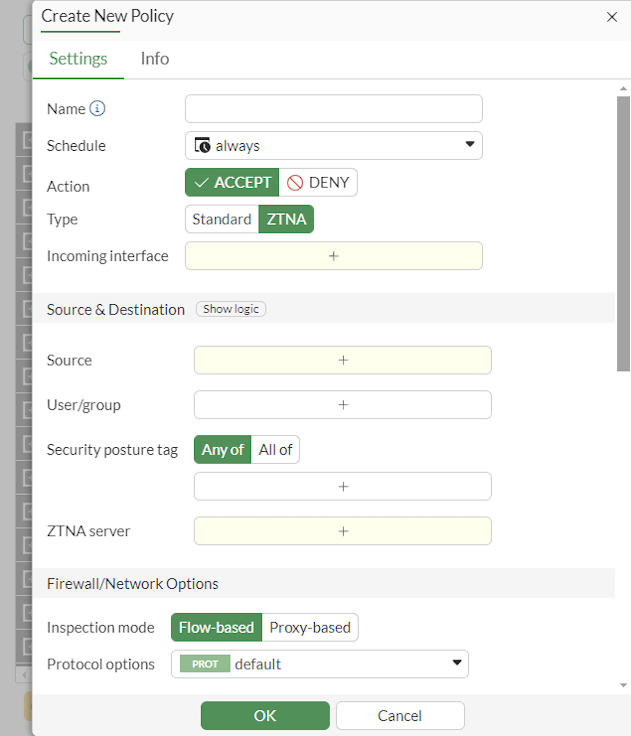 Full versus simple ZTNA policies | FortiGate / FortiOS 7.6.3 | Fortinet ...