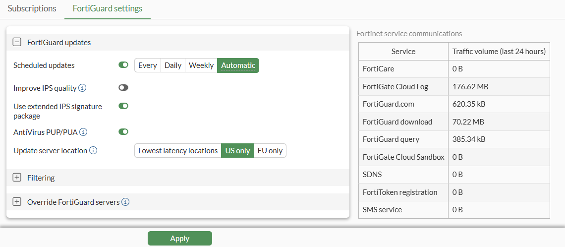 Configuring FortiGuard updates | FortiGate / FortiOS 7.6.3 | Fortinet ...