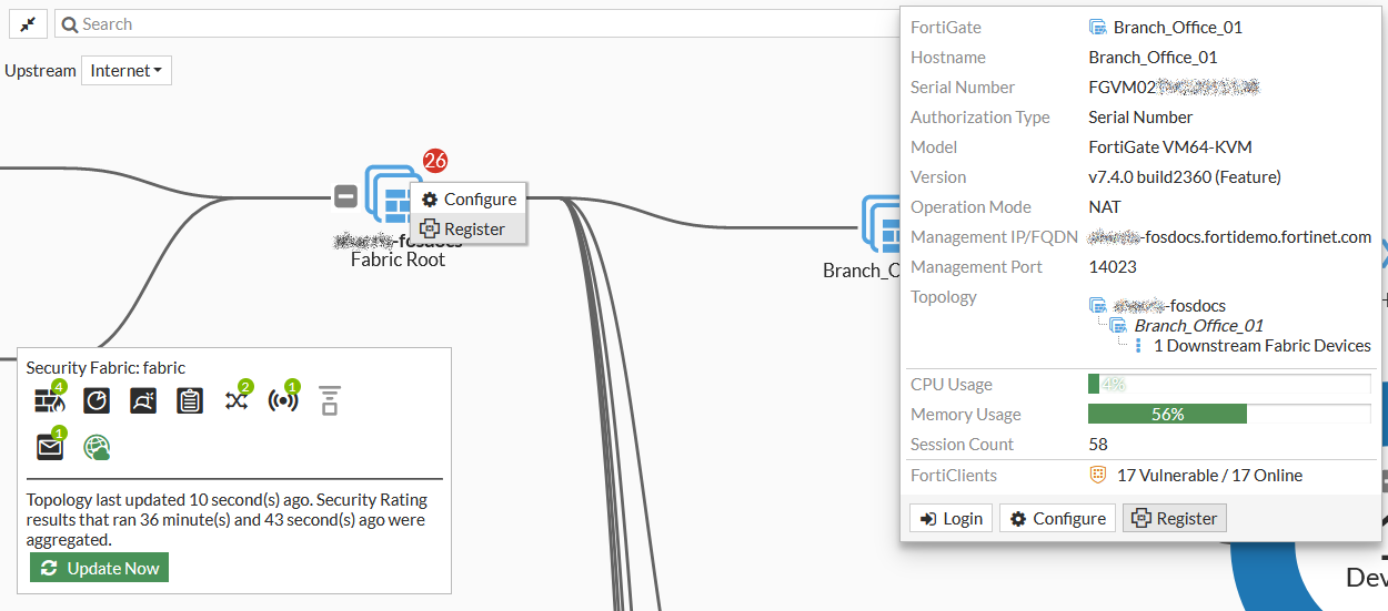 FortiCare Register button | FortiGate / FortiOS 7.6.3 | Fortinet ...