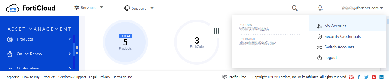 Transfer a device to another FortiCloud account | FortiGate / FortiOS 7 ...