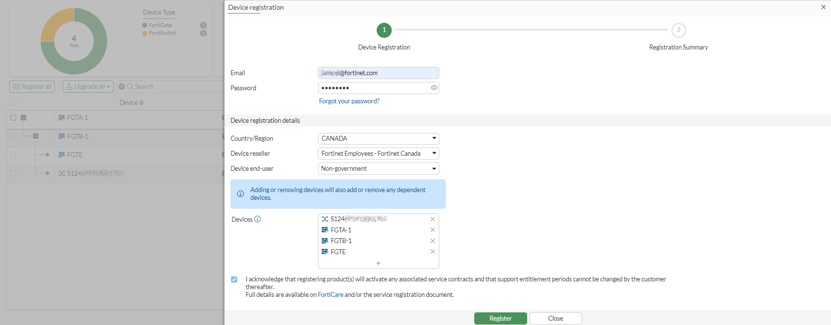 Registering devices | FortiGate / FortiOS | Fortinet Document Library