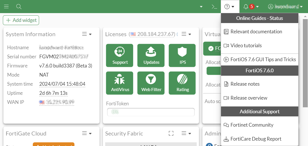 Accessing additional support resources | FortiGate / FortiOS 7.6.3 ...