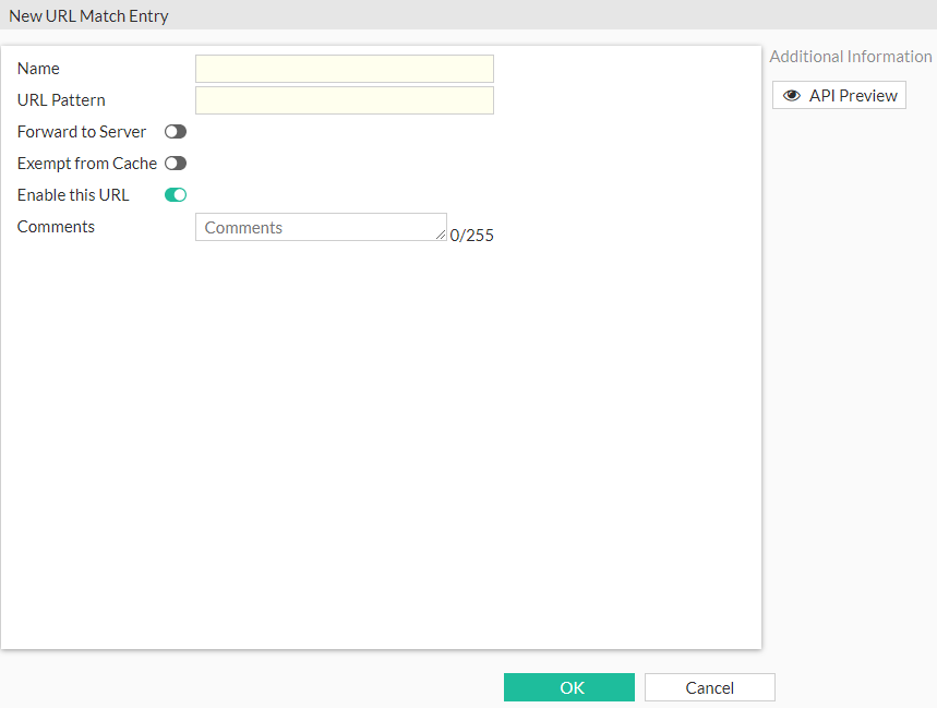Create or edit a URL match entry | FortiProxy 7.2.0