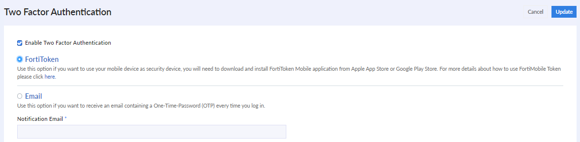 Switching 2FA authentication methods | FortiCloud Services 24.2.0 ...