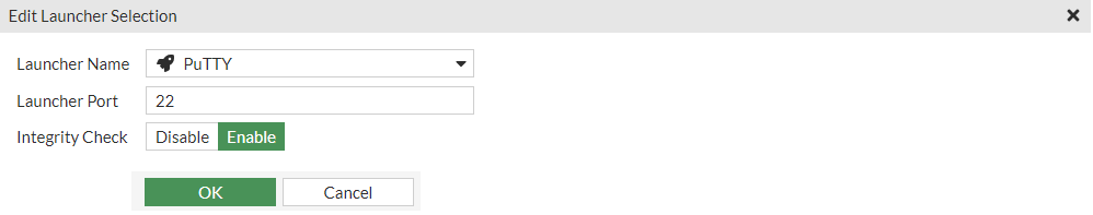 Enabling integrity check in the launcher and secret template | FortiPAM 1.5.0 | Fortinet ...