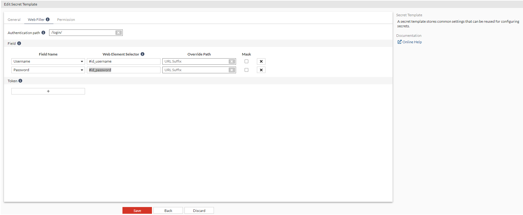 Creating a secret template | FortiPAM 1.5.0 | Fortinet Document Library