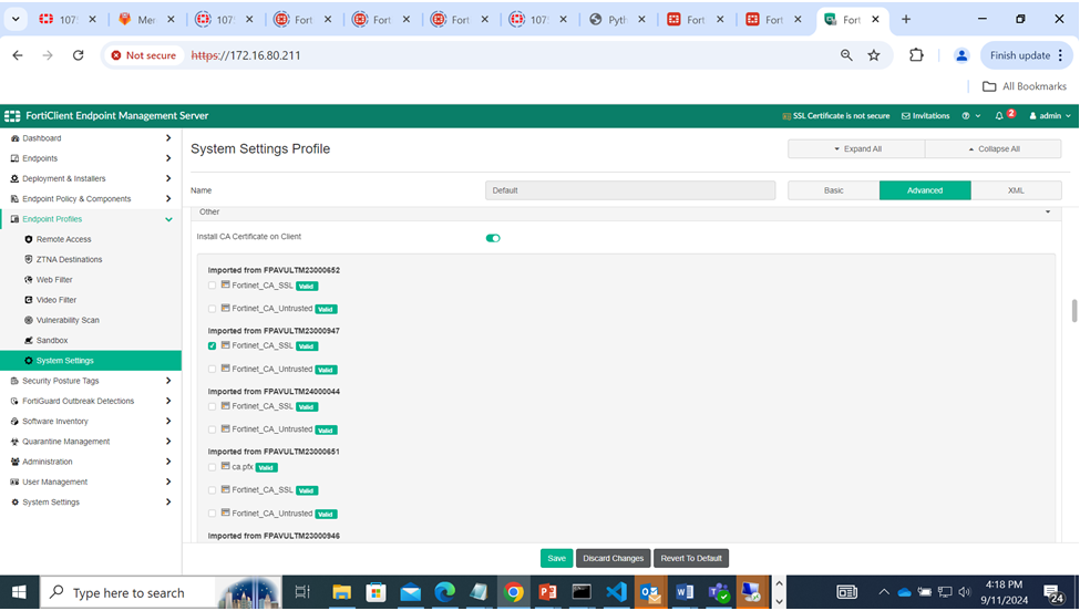 Deploying FortiPAM CA using EMS | FortiPAM 1.5.0 | Fortinet Document ...
