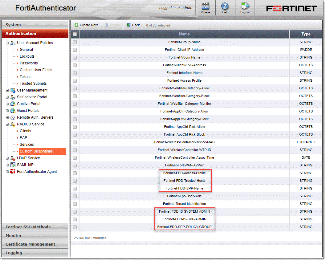 Configuring RADIUS authentication | FortiDDoS-F 6.2.1
