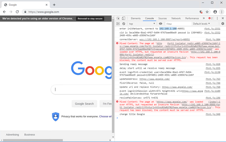 Verifying FortiIsolator proxy mode with Google Chrome | FortiIsolator 2.4.8 | Fortinet Document ...