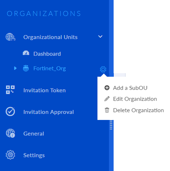Setup the Organization | FortiRecon 24.1.0 | Fortinet Document Library