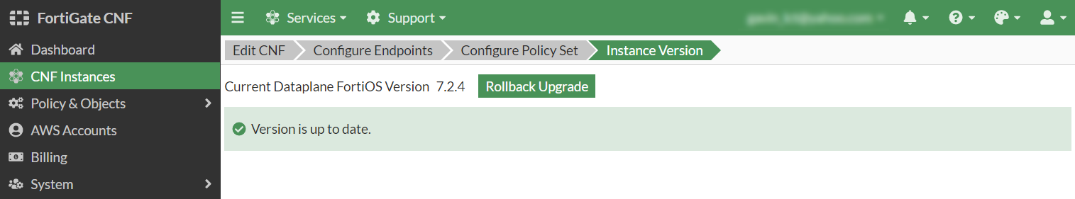Schedule FortiGate CNF instance upgrades | FortiGate CNF 23.2.0